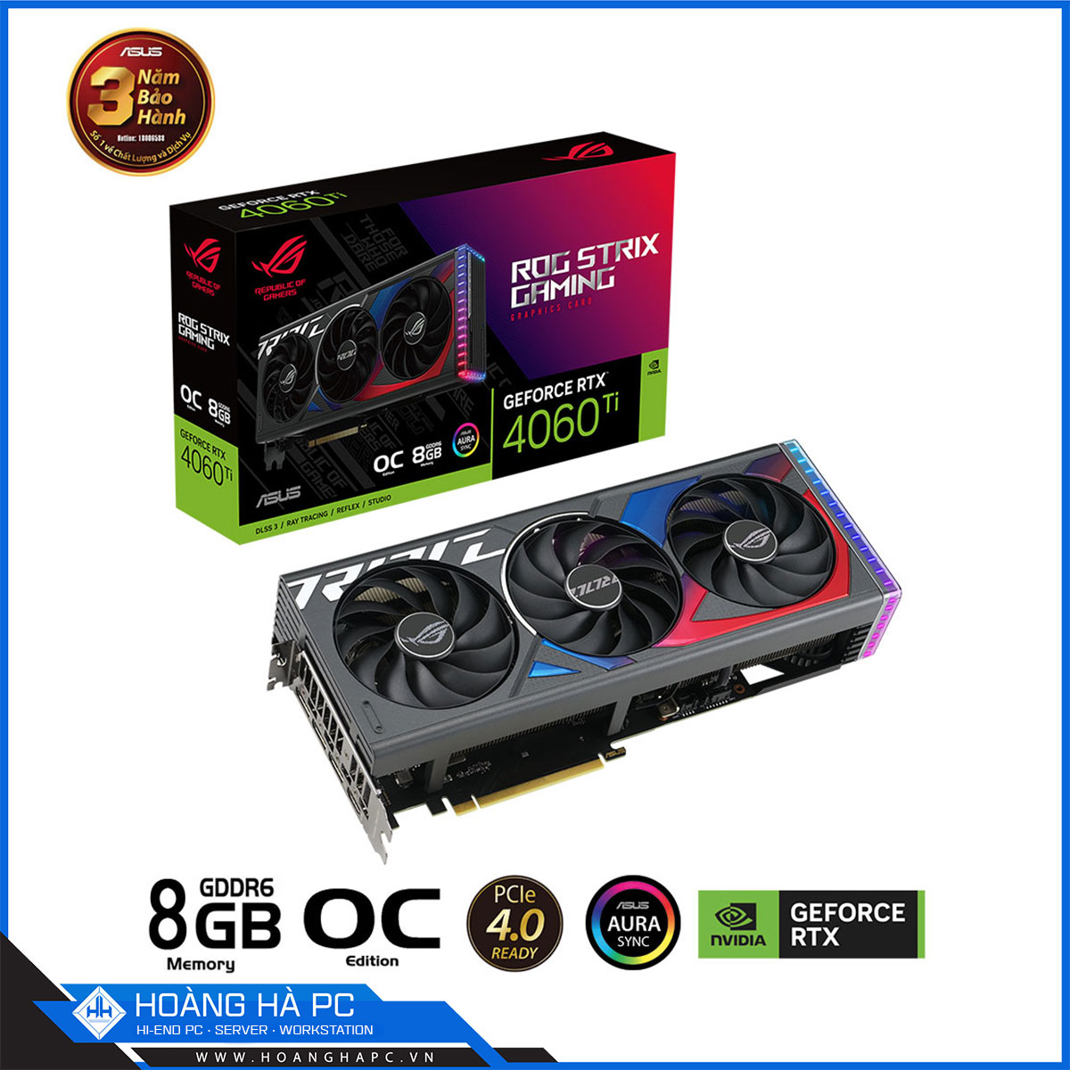 VGA ASUS ROG STRIX RTX 4060Ti O8G GAMING
