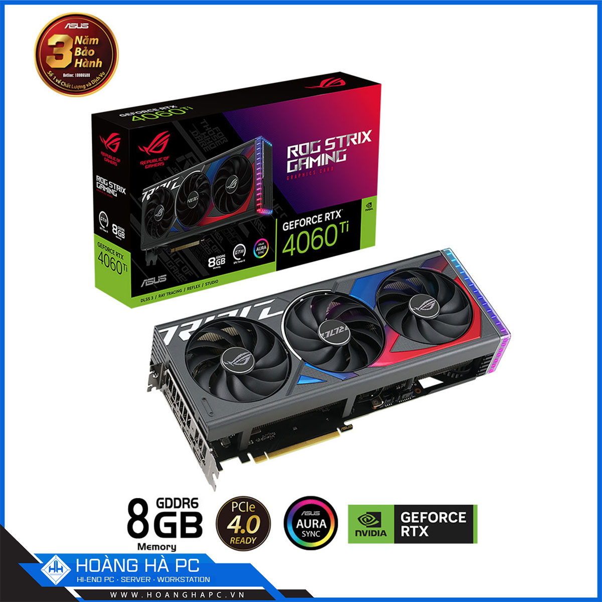 VGA ASUS ROG STRIX RTX 4060Ti 8G GAMING