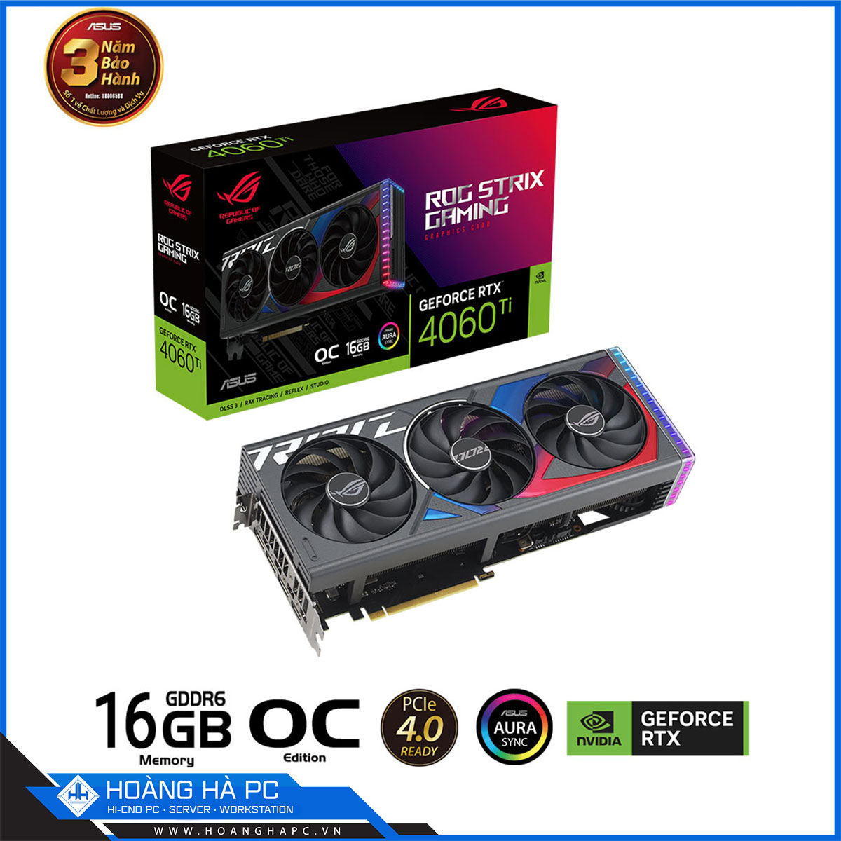 VGA ASUS ROG STRIX RTX 4060Ti O16G GAMING