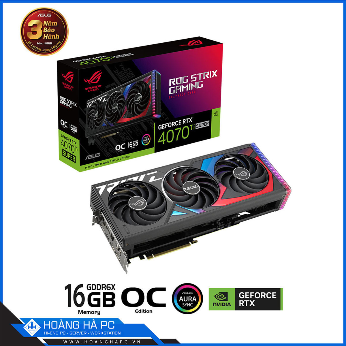 VGA ASUS ROG STRIX RTX 4070 Ti SUPER 16GB GDDR6X OC