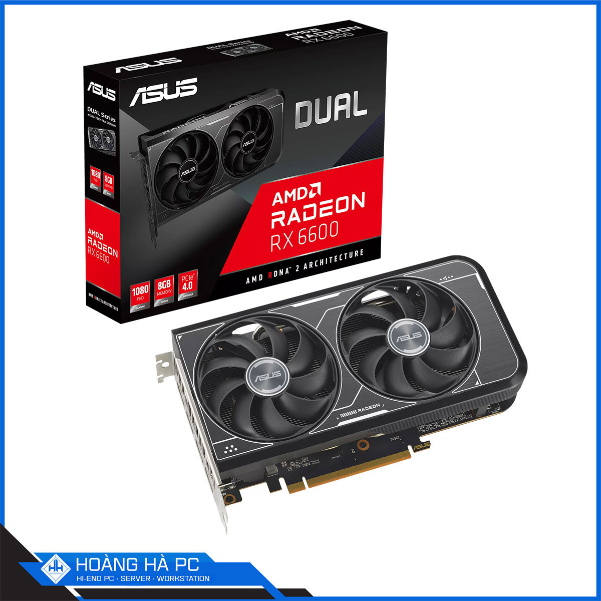 VGA ASUS DUAL RX 6600 8G V3 (8GB GDDR6, 128-bit, HDMI+DP, 1x8-pin)