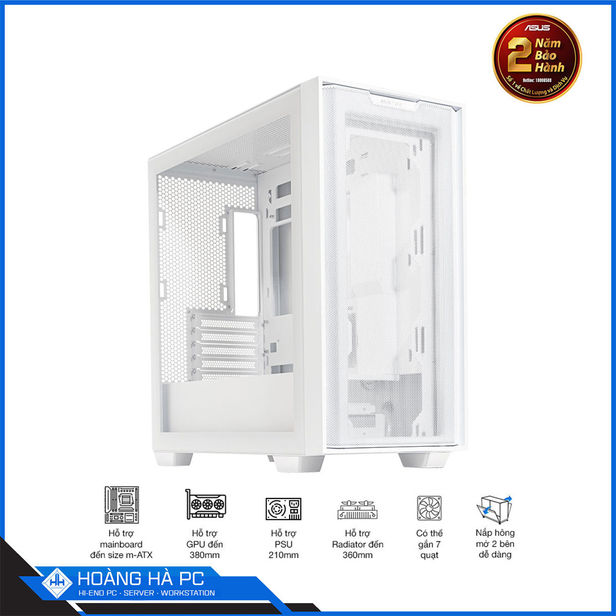 Vỏ case Asus A21 White (micro-ATX / Màu Trắng)