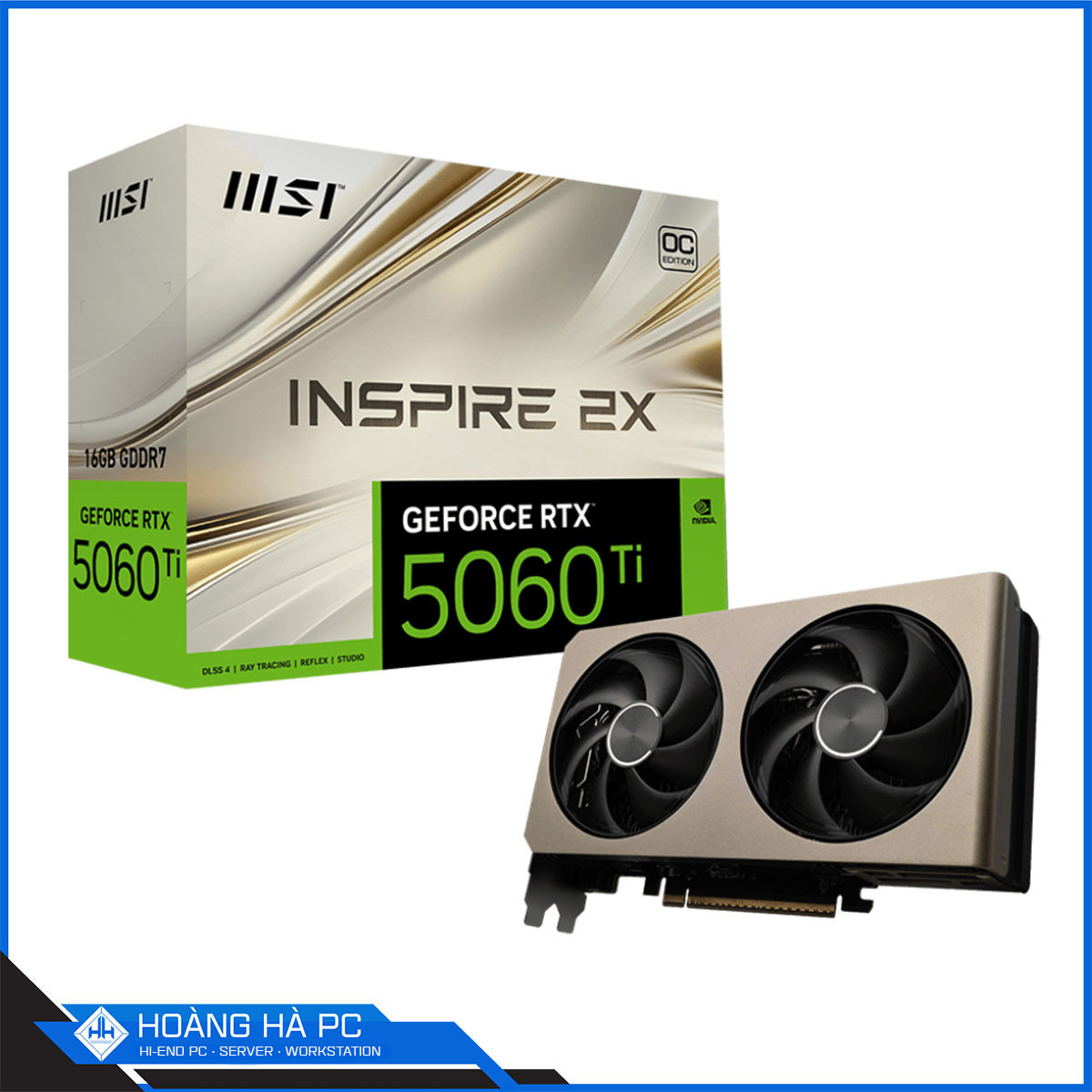 VGA MSI GEFORCE RTX 5060 Ti 16G INSPIRE 2X OC (GDDR7, 128-bit, HDMI+DP ...