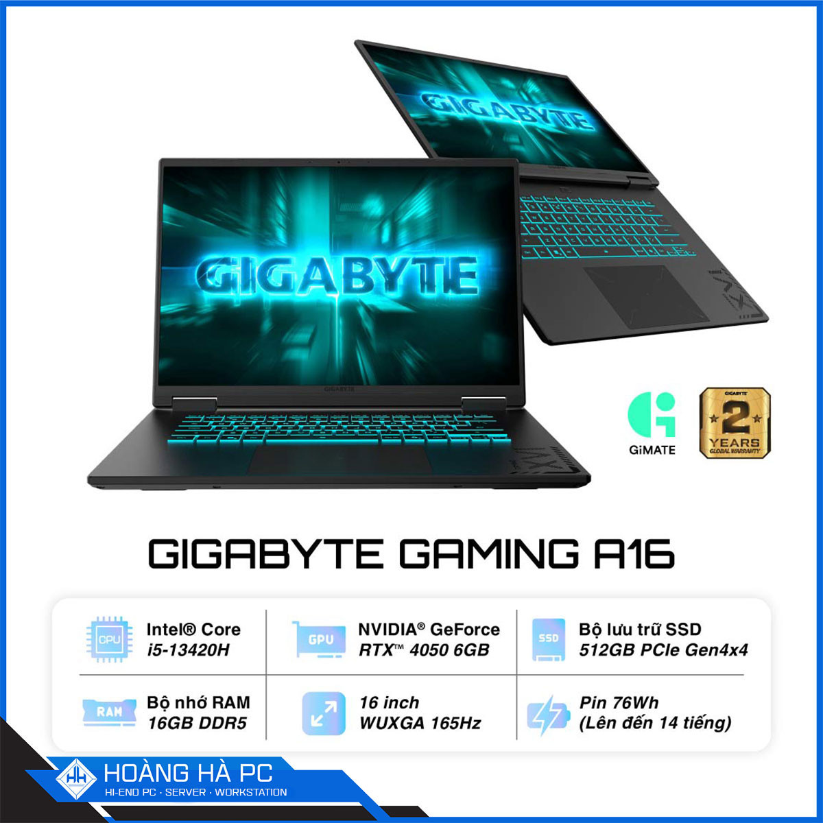 Laptop Gaming Gigabyte A16 CMHH2VN893SH (Core i5 13420H | RAM 16G | SSD ...