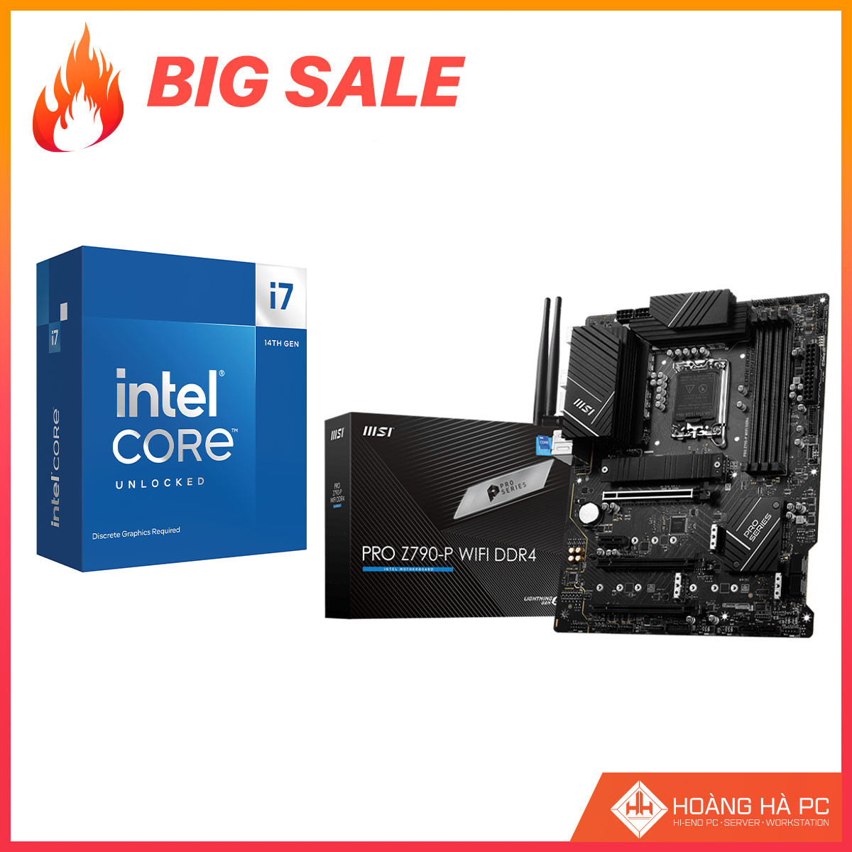 COMBO CPU INTEL CORE i7 14700KF + MAIN MSI PRO Z790-P WIFI D4